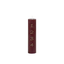 Chic Antique Adventskerze mit Druck 1-4 H20/D5 cm antique cherry