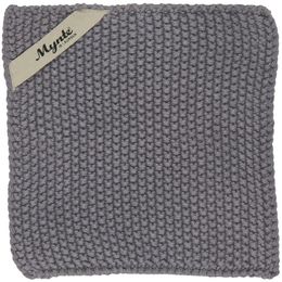 IB Laursen Topflappen Mynte gestrickt 22 x 22 cm, Dunkelgrau