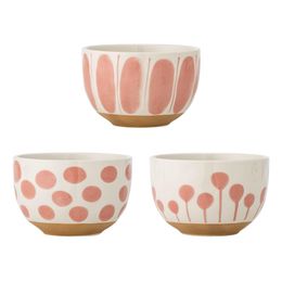 Bloomingville Linora Schalen 3er Set Steingut Rosa, 8 cm, &Oslash; 12.5 cm skandinavische Deko Online Shop