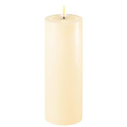 Deluxe Homeart LED Stumpenkerze Real Flame creme &Oslash;7.5 x H20cm, creme