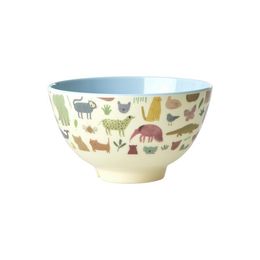 Rice Melamin Sch&uuml;ssel Sweet Jungle Print Dusty Blue - Klein - 300 ml, &Oslash; 11 cm, H:6 cm skandinavische Deko Online Shop
