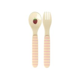 Rice Kinderbesteck Set aus Melamin ABC L14 B3.5 cm, pink