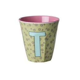 Rice Buchstaben-Becher mit Blumen Medium T