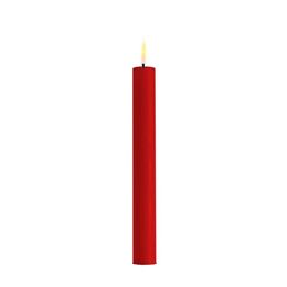 Deluxe Homeart LED 2er Set Stabkerze Real Flame 24 cm, &Oslash; 2,2 cm, 2er Set, rot