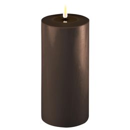 Deluxe Homeart LED Stumpenkerze Real Flame mokka &Oslash;10 x H20m, mokka skandinavische Deko Online Shop