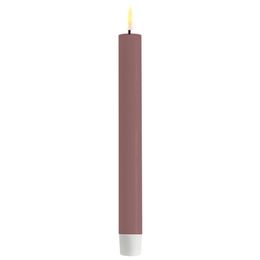 Deluxe Homeart LED 2er Set Stabkerze Real Flame 24 cm, &Oslash; 2,2 cm, 2er Set, lila skandinavische Deko Online Shop