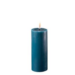 Deluxe Homeart LED Stumpenkerze Real Flame petroleum 12,5 cm, &Oslash; 5 cm skandinavische Deko Online Shop