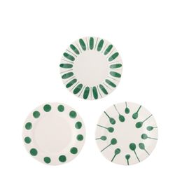 Bloomingville Linora Dessert Teller-Set 3er Gr&uuml;n, &Oslash; 22 cm skandinavische Deko Online Shop