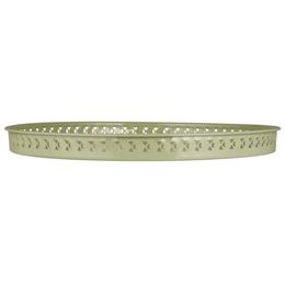 IB Laursen Metall Tablett mit gemusterter Kante H&ouml;he 3.5, &Oslash; 36.5 cm, gr&uuml;n