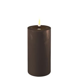 Deluxe Homeart LED Stumpenkerze Real Flame mokka &Oslash;7,5 x H15cm, mokka skandinavische Deko Online Shop