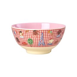 Rice Melamin Schale Kids in Paris Medium Rosa - Medium, H7.5 &Oslash;15 cm, 700 ml skandinavische Deko Online Shop
