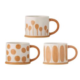 Bloomingville Creative Collection Linora Becher 3er-Set Braun, 8,5 cm, &Oslash; 11 cm skandinavische Deko Online Shop