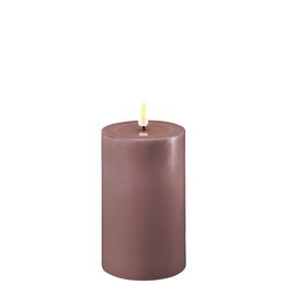 Deluxe Homeart LED Stumpenkerze Real Flame lila &Oslash;7,5 x H12,5cm, lila skandinavische Deko Online Shop
