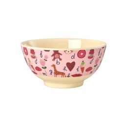 Rice Melamin Kinder Schale ABC Medium (H7.5 &Oslash;15 cm), 700 ml, pink skandinavische Deko Online Shop