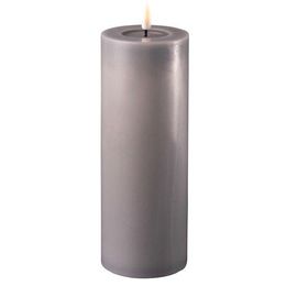 Deluxe Homeart LED Stumpenkerze Real Flame grau 20 cm, &Oslash; 7,5 cm skandinavische Deko Online Shop