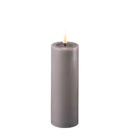 Deluxe Homeart LED Stumpenkerze Real Flame grau 15 cm, &Oslash; 5 cm skandinavische Deko Online Shop
