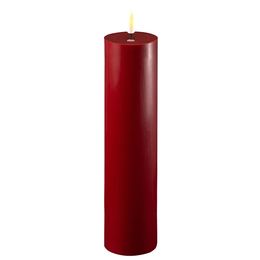 Deluxe Homeart LED Stumpenkerze Real Flame bordeaux 20 cm, &Oslash; 5 cm skandinavische Deko Online Shop