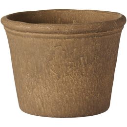 IB Laursen Blumentopf Athen mit gerillter Kante Zement H&ouml;he 18, &Oslash; 23.5 cm, sanddunkel skandinavische Deko Online Shop