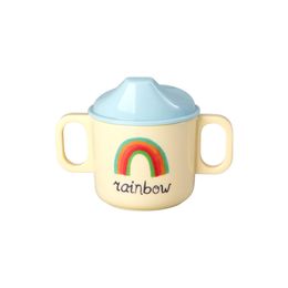 Rice Melamin Babybecher mit 2 Henkeln &ndash; ABC H 9.5 cm, &Oslash; 7.5 cm, blau skandinavische Deko Online Shop