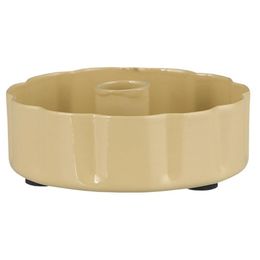 IB Laursen Kerzenhalter f&uuml;r d&uuml;nne Kerze gewellte Kante H&ouml;he 2, &Oslash; 6.7 cm, Wheat Straw