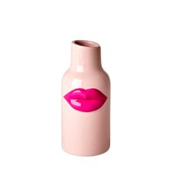 Rice Keramik Vase Lipstick Small, 25 cm, pinker Mund