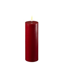 Deluxe Homeart LED Stumpenkerze Real Flame bordeaux 15 cm, &Oslash; 5 cm skandinavische Deko Online Shop