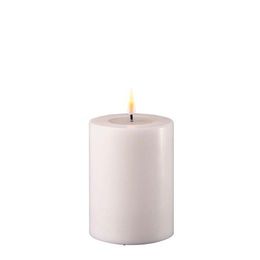 Deluxe Homeart LED Stumpenkerze Real Flame wei&szlig; 10 cm, &Oslash; 7,5 cm skandinavische Deko Online Shop