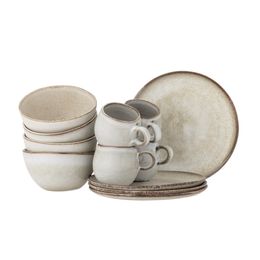 Bloomingville Sandrine Fr&uuml;hst&uuml;ck Set, Geschirr-Set 12 teilig, beige skandinavische Deko Online Shop