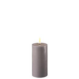 Deluxe Homeart LED Stumpenkerze Real Flame grau 10 cm, &Oslash; 5 cm skandinavische Deko Online Shop