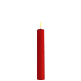 Deluxe Homeart LED 2er Set Stabkerze Real Flame 15 cm, &Oslash; 2,2 cm, 2er Set, rot
