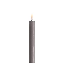 Deluxe Homeart LED 2er Set Stabkerze Real Flame 15 cm, &Oslash; 2,2 cm, 2er Set, grau skandinavische Deko Online Shop