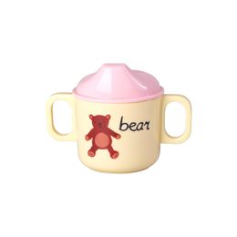 Rice Melamin Babybecher mit 2 Henkeln &ndash; ABC H 9.5 cm, &Oslash; 7.5 cm, pink skandinavische Deko Online Shop