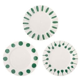 Bloomingville Linora Speiseteller 3er-Set Gr&uuml;n, &Oslash;28 cm