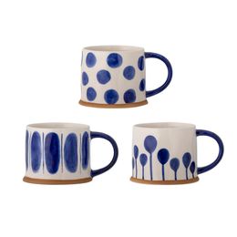 Bloomingville Creative Collection Linora Becher 3er-Set Blau, 8,5 cm, &Oslash; 11 cm skandinavische Deko Online Shop