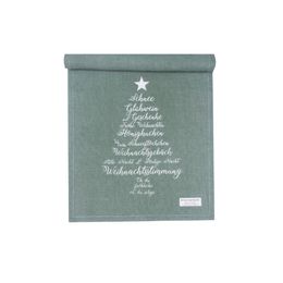 Krasilnikoff Tischl&auml;ufer Christmas Words 118 x 35 cm, oliv