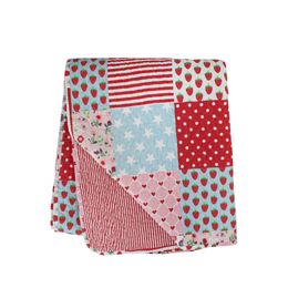 Krasilnikoff Quilt Patchwork 180 x 130 cm, rot skandinavische Deko Online Shop
