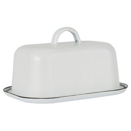 IB Laursen Butterbox Emaille 18.5 x 13.2 x 10 cm, wei&szlig;