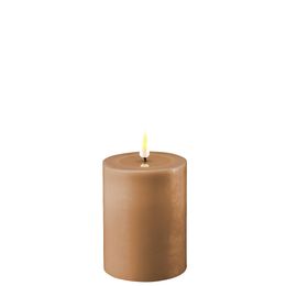 Deluxe Homeart LED Stumpenkerze Real Flame karamell &Oslash;7,5 x H10cm, karamell