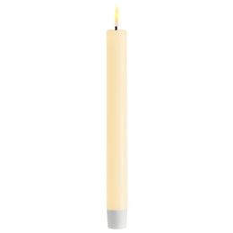 Deluxe Homeart LED 2er Set Stabkerze Real Flame 24 cm, &Oslash; 2,2 cm, 2er Set, creme skandinavische Deko Online Shop