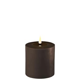Deluxe Homeart LED Stumpenkerze Real Flame mokka &Oslash;10 x H10cm, mokka skandinavische Deko Online Shop