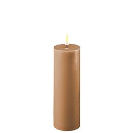 Deluxe Homeart LED Stumpenkerze Real Flame karamell &Oslash;5 x H15cm, karamell skandinavische Deko Online Shop