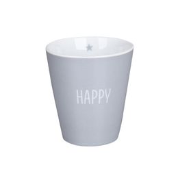 Krasilnikoff Happy Mug Becher Happy 330 ml, grau
