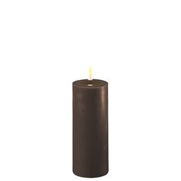 Deluxe Homeart LED Stumpenkerze Real Flame mokka &Oslash;5 x H12,5cm, mokka skandinavische Deko Online Shop
