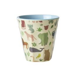 Rice Melamin Kinderbecher Sweet Jungle Print Dusty Blue - Klein - 160 ml &Oslash; 7 cm, H:7 cm