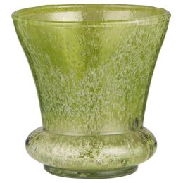 IB Laursen Vase mit Mundgeblasenen Bl&auml;schen H&ouml;he 8.7, &Oslash; 8.2 cm, Gr&uuml;n