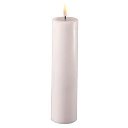 Deluxe Homeart LED Stumpenkerze Real Flame wei&szlig; 20 cm, &Oslash; 5 cm