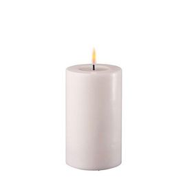 Deluxe Homeart LED Stumpenkerze Real Flame wei&szlig; 12,5 cm, &Oslash; 7,5 cm skandinavische Deko Online Shop