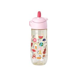 Rice Kinder Trinkflasche ABC-Print &ndash; Bunt, Robust & Skandinavisch f&uuml;r unterwegs Pink ABC-Print - H22 &Oslash;7.5 cm, 550 ml