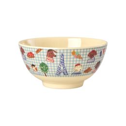 Rice Melamin Schale Kids in Paris Medium Blau - Medium, H7.5 &Oslash;15 cm, 700 ml skandinavische Deko Online Shop