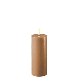 Deluxe Homeart LED Stumpenkerze Real Flame karamell &Oslash;5 x H12,5cm, karamell skandinavische Deko Online Shop